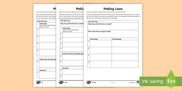 Making Laws Differentiated Activity (teacher made)