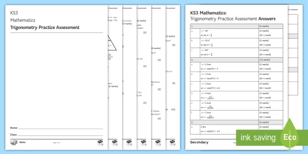 Trigonometry Practice Assessment Pack | KS3 Maths