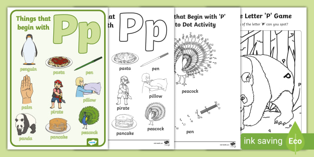FREE! - Things that Begin with P Worksheets Pack - Twinkl Resources