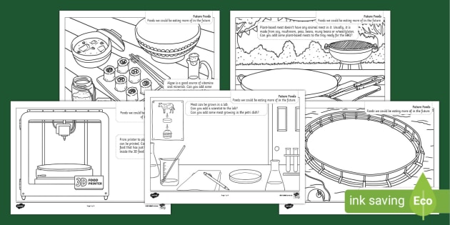 Future Foods Colouring Activity Sheets (teacher made)