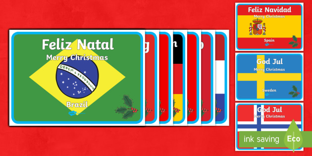 Merry Christmas Around The World Display Posters