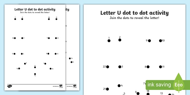 FREE! - Dot to Dot Alphabet U Activity - Worksheets - Twinkl