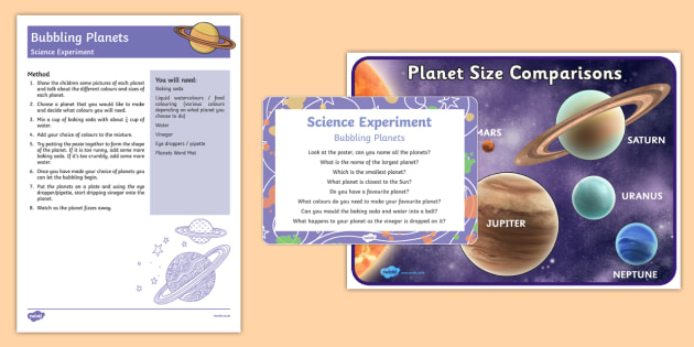 EYFS Bubbling Planets Science Experiment and Prompt Card Pack