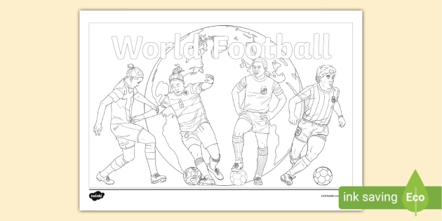 Football Around the World Colouring Page (Teacher-Made)