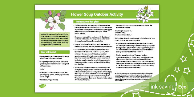 Flower Soup Outdoor Activity (Ages 2 - 5) (teacher made)