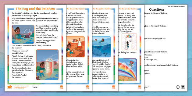 The Boy and the Rainbow Year 2 Reading Comprehension