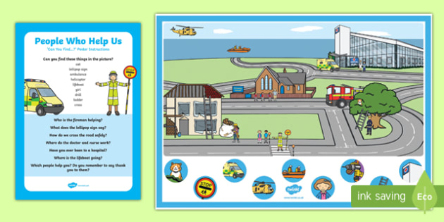 People Who Help Us Can You Find...? Poster and Prompt Card Pack