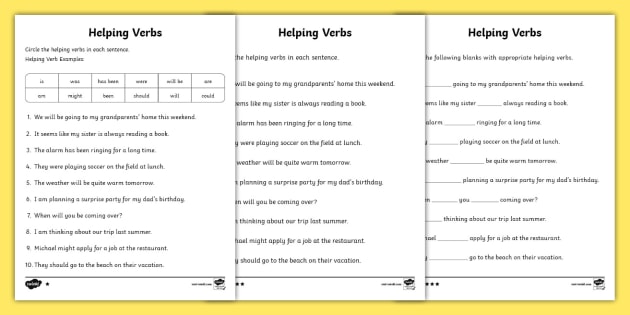 Helping Verbs Worksheet 28 Helping Verbs Worksheet 3rd Grade