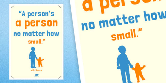 A Persons a Person No Matter How Small Reading Quote Poster