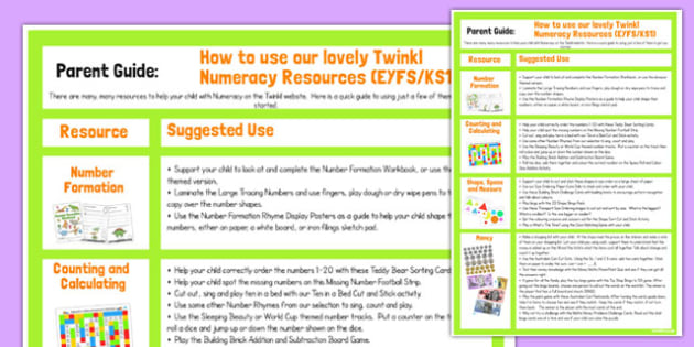 Numeracy Resources Guide for Parents - australia, numeracy, resources ...