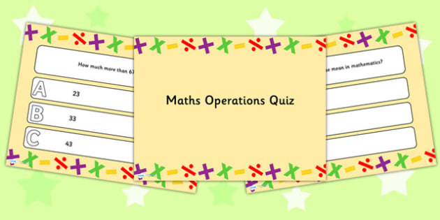 Maths Operations PowerPoint Quiz