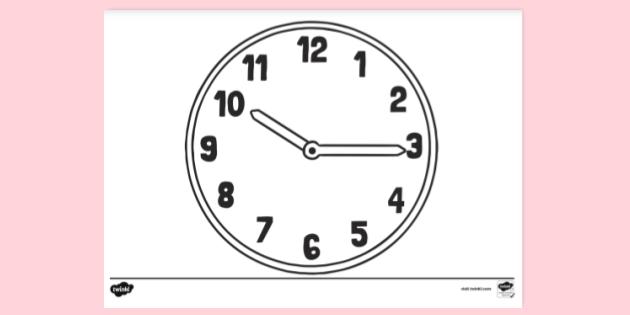 FREE! - Clock Ten Fifteen Colouring Sheet | Colouring Sheets