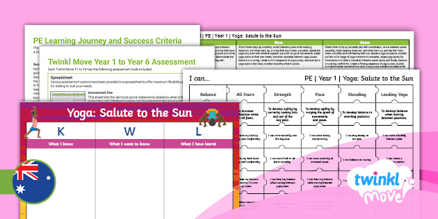 Move PE Year 1 Yoga: Salute to the Sun Assessment Pack