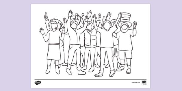 Generic Background Crowd Colouring | Colouring Sheets