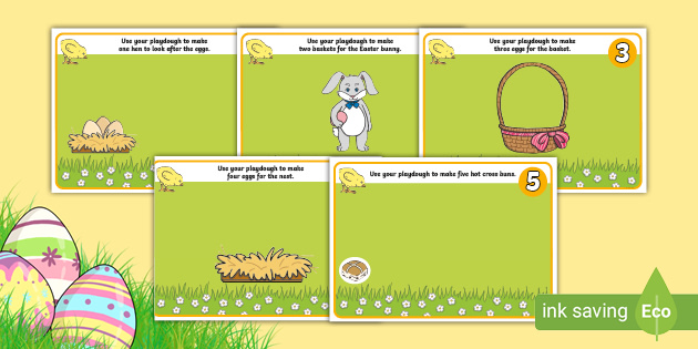 Easter Counting Playdough Mats 1-6 (teacher made)