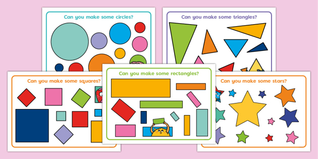 👉 Let's Names the Shapes! 2D Shapes Playdough Mats