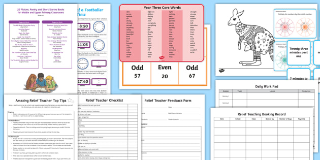 Year 3 Week 2 Relief Teacher Resource Pack (teacher made)