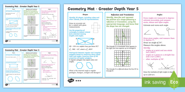 Year 5 Geometry Differentiated Maths Mats