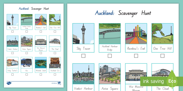 Auckland Scavenger Hunt Activity (teacher made)