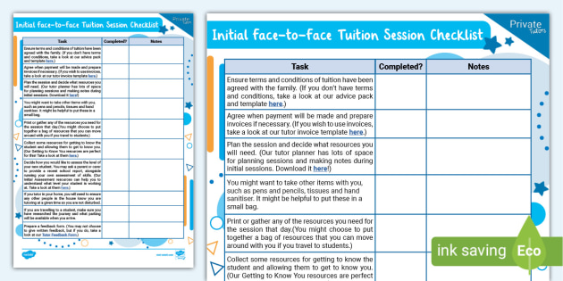 Tutor Checklists | twinkl.com.au