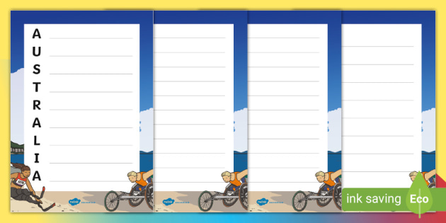 Australia Paralympics Acrostic Poem-Australia (teacher made)