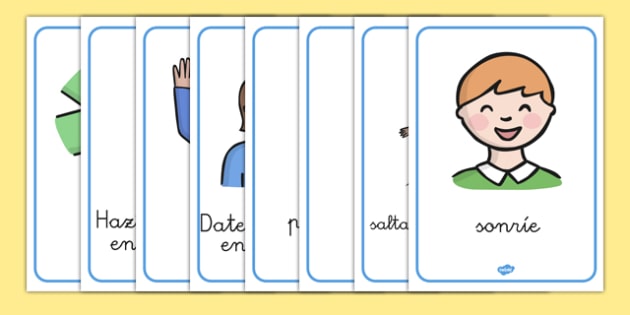 Body Actions Display Posters Spanish-Spanish