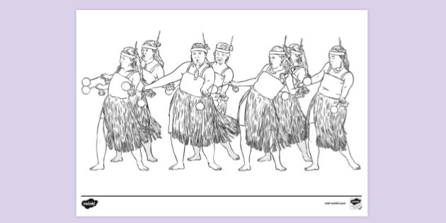 FREE! - Kapahaka Group Colouring Sheet | Colouring Sheets