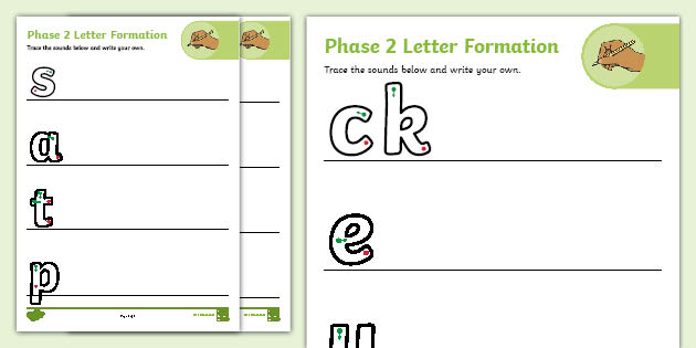 Phase 2 Letters and Sounds Formation Worksheets
