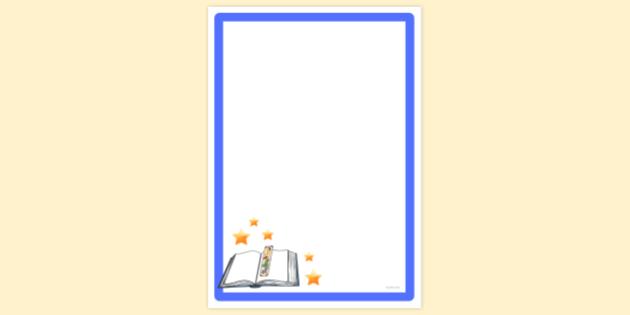 Simple Blank Bookmark Star Page Border | Twinkl