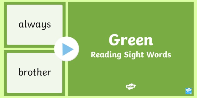 New Zealand Green Reading Sight Words PowerPoint - Literacy, Reading, Green