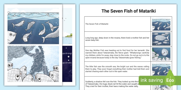 The Seven Fish of Matariki Board Story Cut-Outs