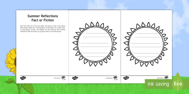 Summer Reflection Activity - Twinkl USA Resources