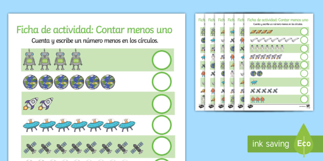 Ficha de actividad: Número anterior - El espacio