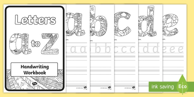 A to Z Handwriting the Alphabet | Third Booklet | EYLF-F-2