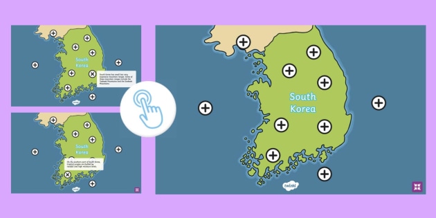 South Korea Map Hotspot Activity - Year 6 Geography