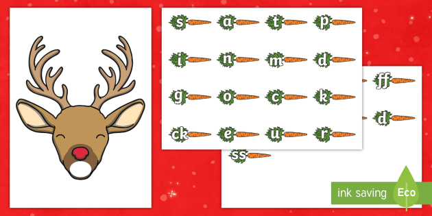Feed Rudolph Phase 2 Phonics Game (teacher made)