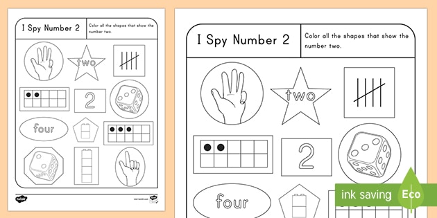 Number Sense I Spy Number 2 Activity