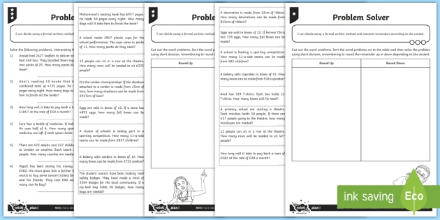 Differentiated Problem Solver Worksheets (teacher made)