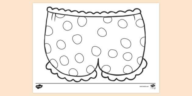 FREE! - Pair of Bloomers with Pink Spots Sheet | Colouring Sheets