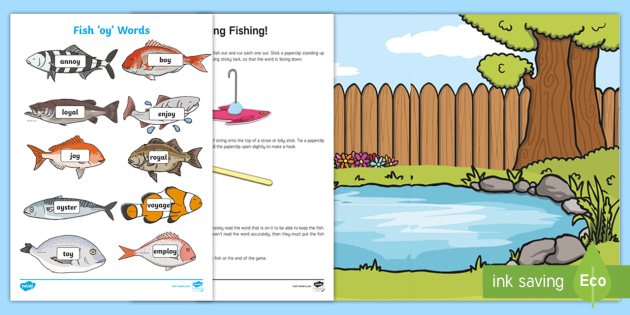 * NEW * 'oy' Sound Going Fishing Game - jolly, phonics, sounds, activity