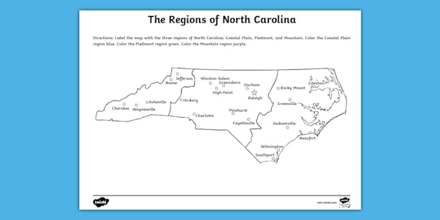 North Carolina Regions Map Map Environmental Provinces Of North
