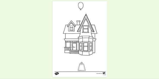 FREE! - House with Balloon and Weight Colouring Sheet