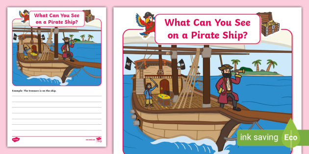 What Can You See on a Pirate Ship? Writing Activity,pirates
