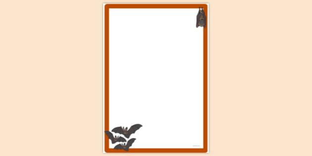 FREE! - Simple Blank Bats Page Border | Page Borders | Twinkl