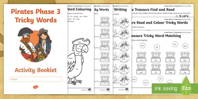 Pirates Phase 3 Tricky Word Activity Booklet (teacher made)