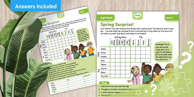 Spring Surprise Logic Puzzle - Level 3 - Kids Puzzles