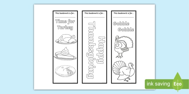 FREE! - Thanksgiving Bookmarks to Colour | Resources | Twinkl