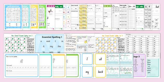 New Zealand Essential Words Bumper Spelling Pack