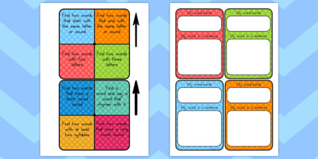 Guided Reading Word Work Spinners (teacher made)