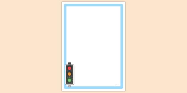 FREE! - Traffic Lights Page Border | Page Borders | Twinkl